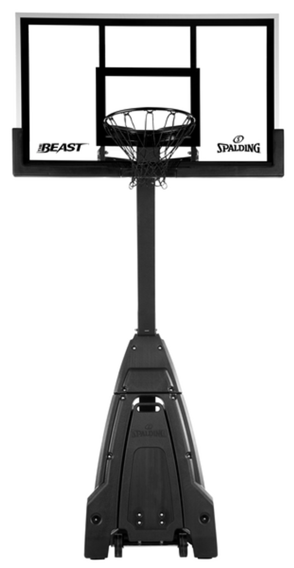 Spalding The Beast Stealth 60 Inch Glass Portable Basketball Hoop ...